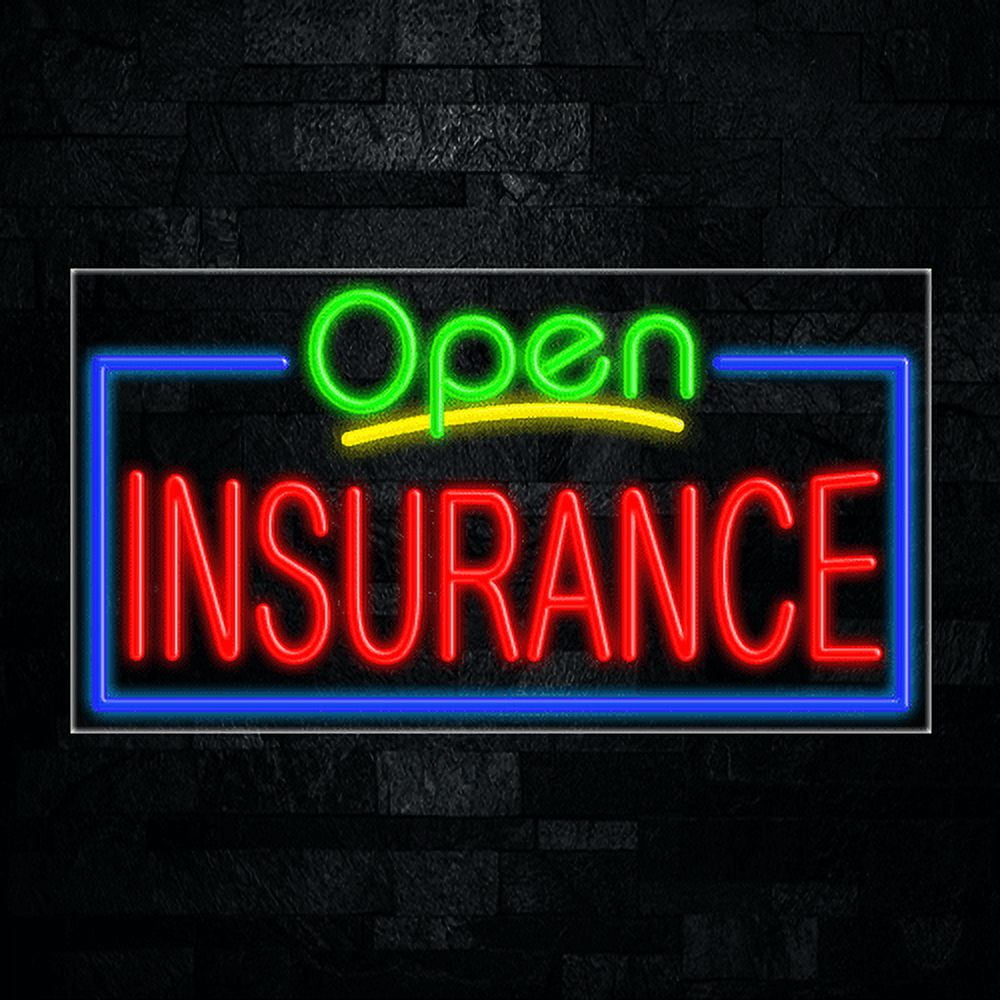 Insurance LED Neon Sign 33"L x 18"H #35521 - Walmart.com