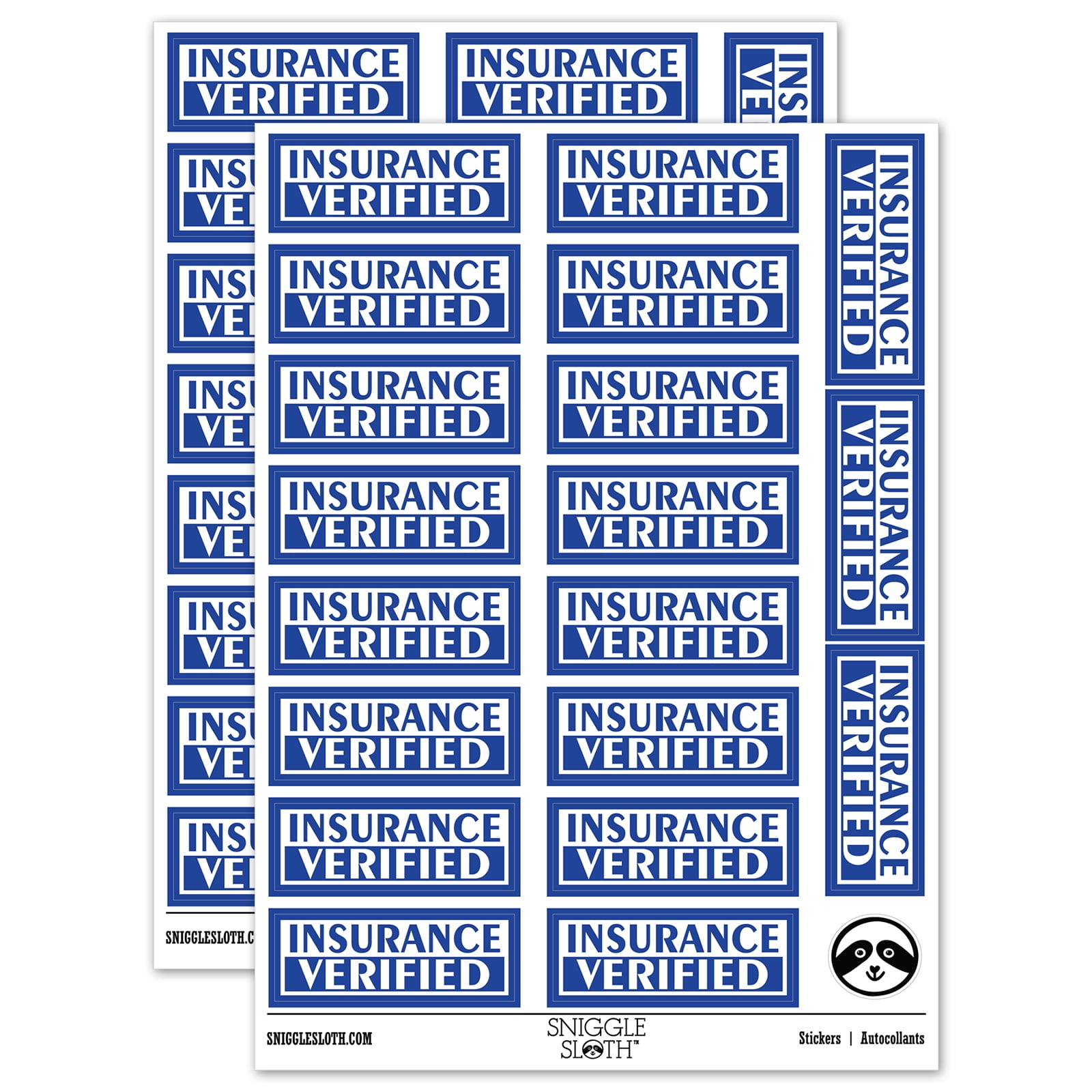 Insurance Verified Sticker Set - Dark Blue - Gloss Finish - 2.00" Large ...