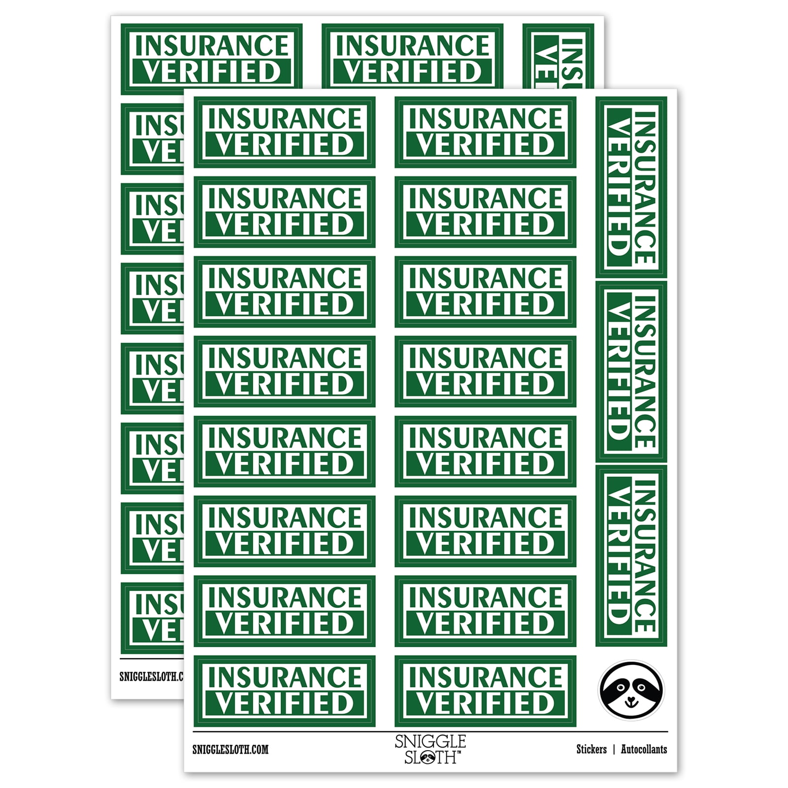 Insurance Verified Sticker Set - Dark Green - Matte Finish - 2.00 ...