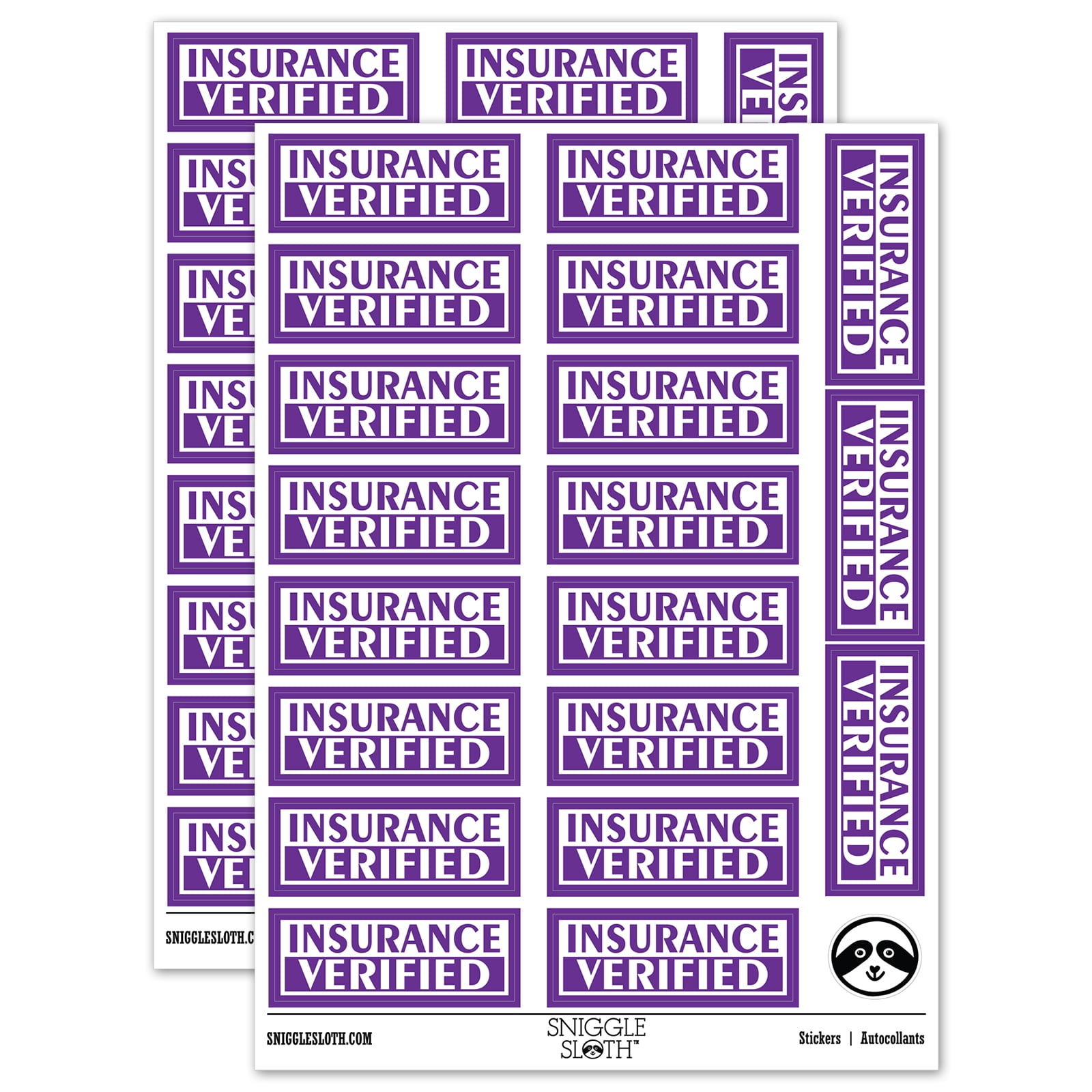 Insurance Verified Sticker Set - Purple - Gloss Finish - 2.00" Large ...