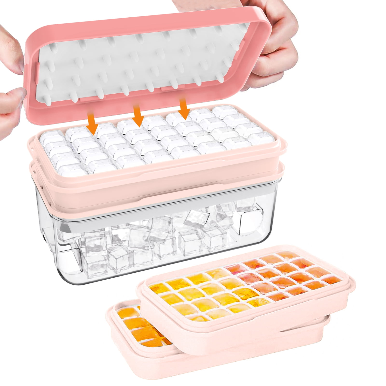 INSUTECH Silicone Ice Cube Trays with Lids, 32-Cavity Each, Non-Stick ...