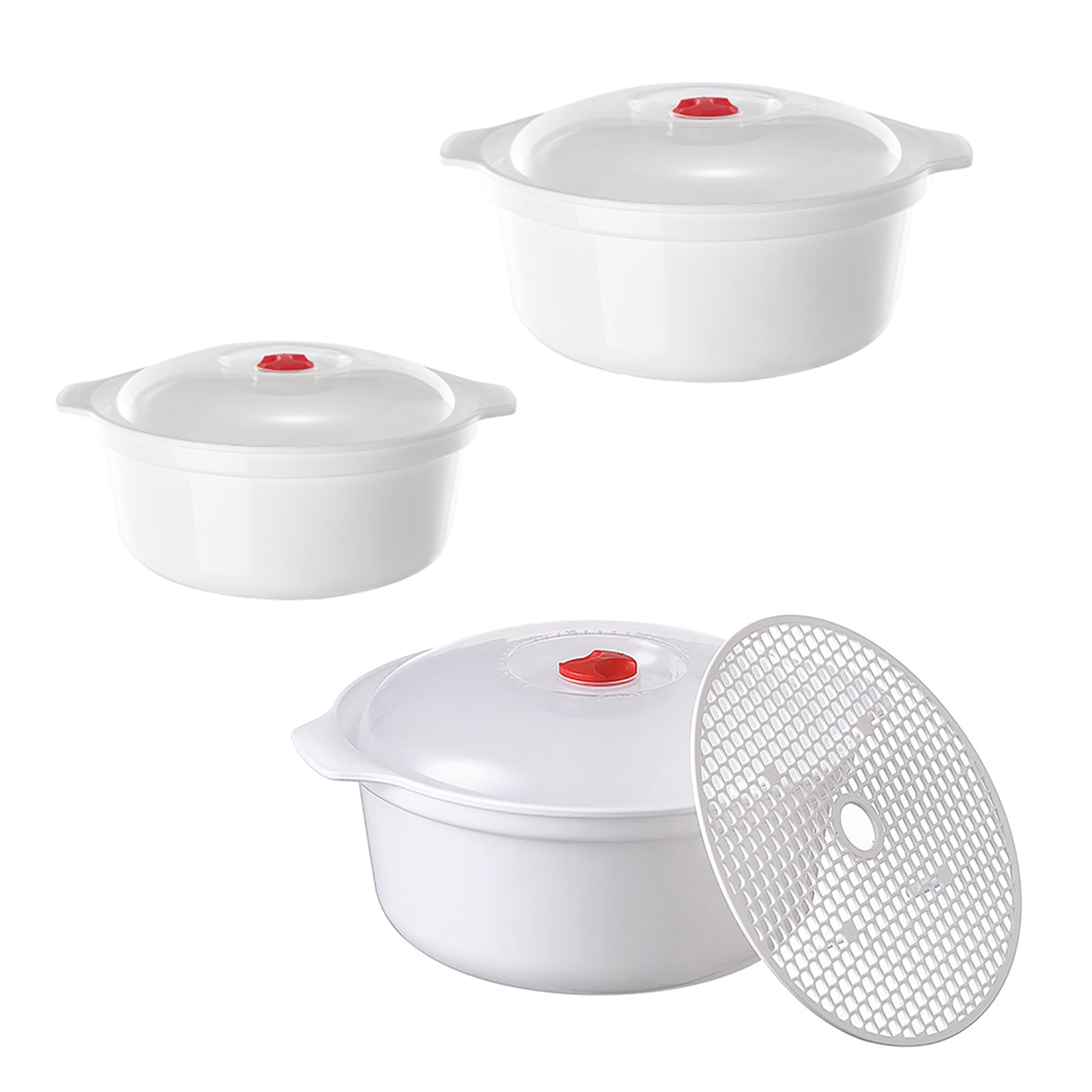 Insvotu 3 Piece Microwave Safe Cookware Set, Food Grade PP Material ...