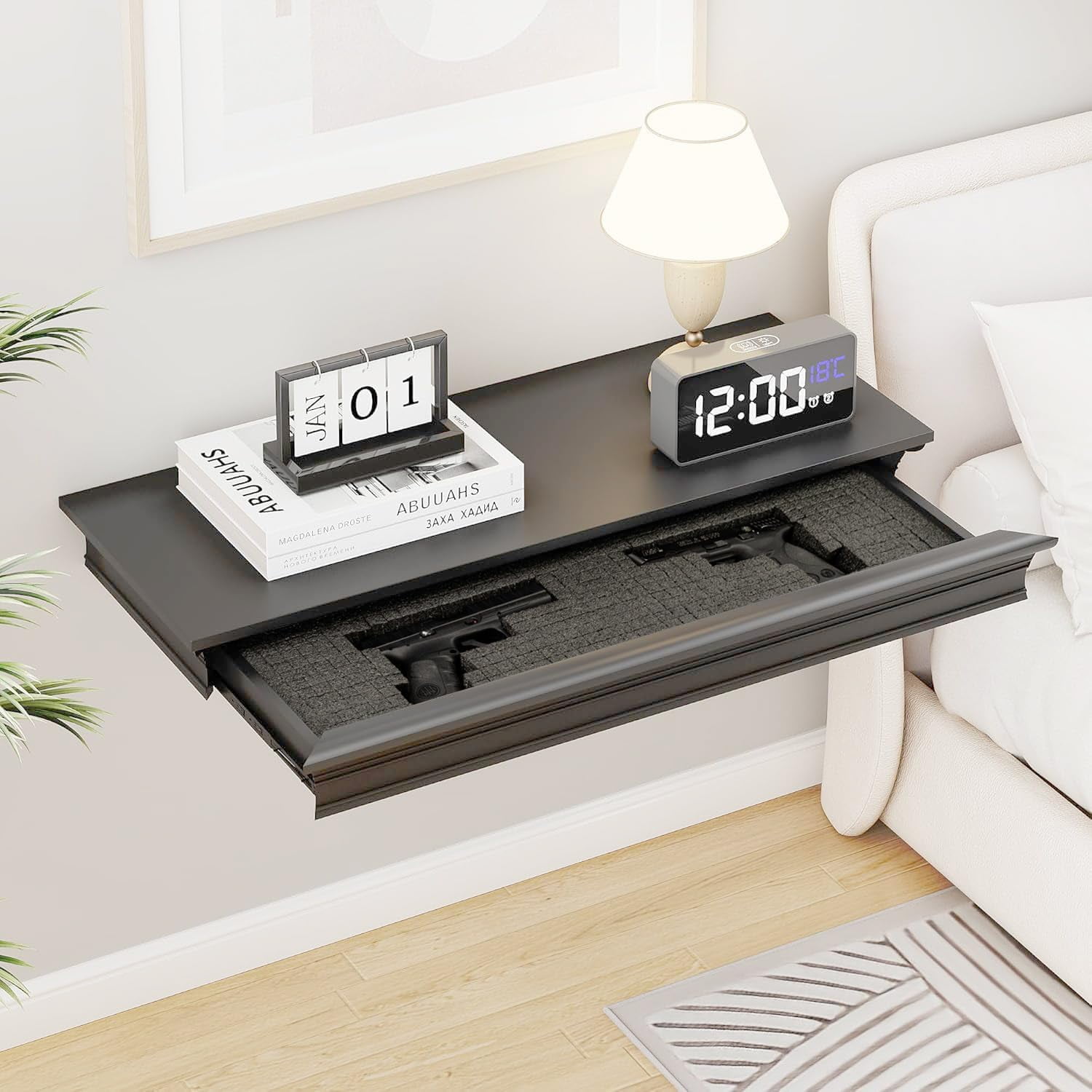 Intact Secret Home Decor with Hidden Storage, Floating Night Stand with ...