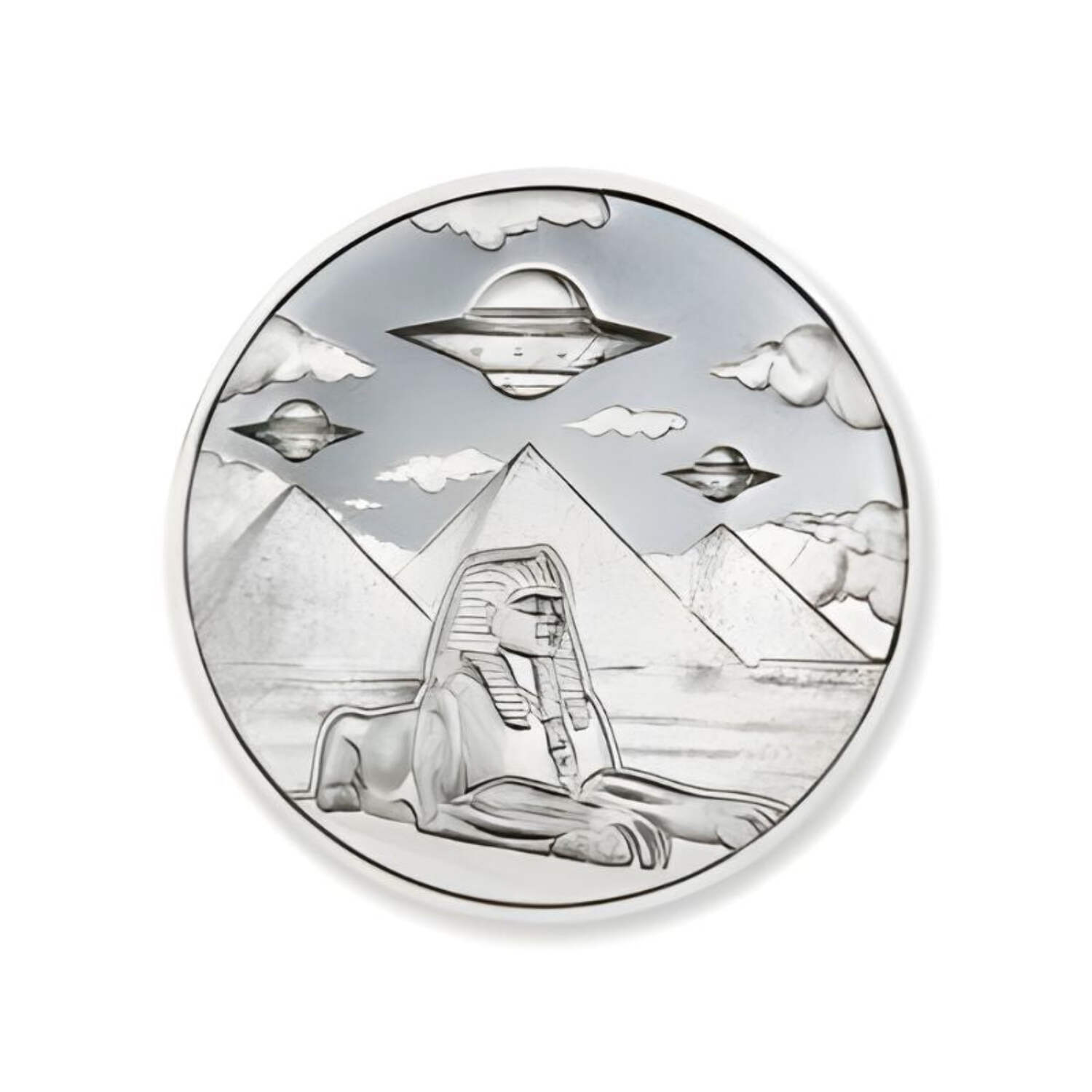 Intaglio UFOs Over The Pyramids 2 Troy Ounce 39mm - Walmart.com