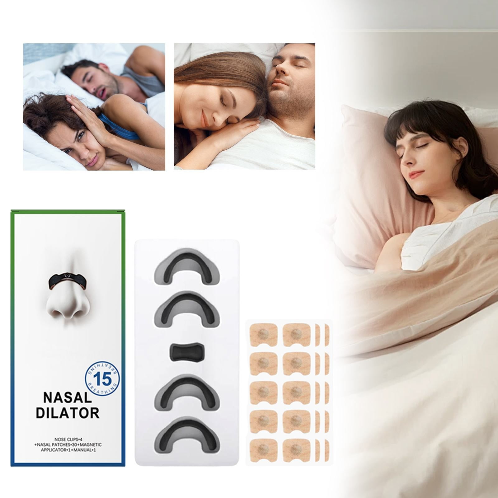 Intake Breathing Nasal Strip Kit (15 Count Black) Oxygen Intake Reduce ...