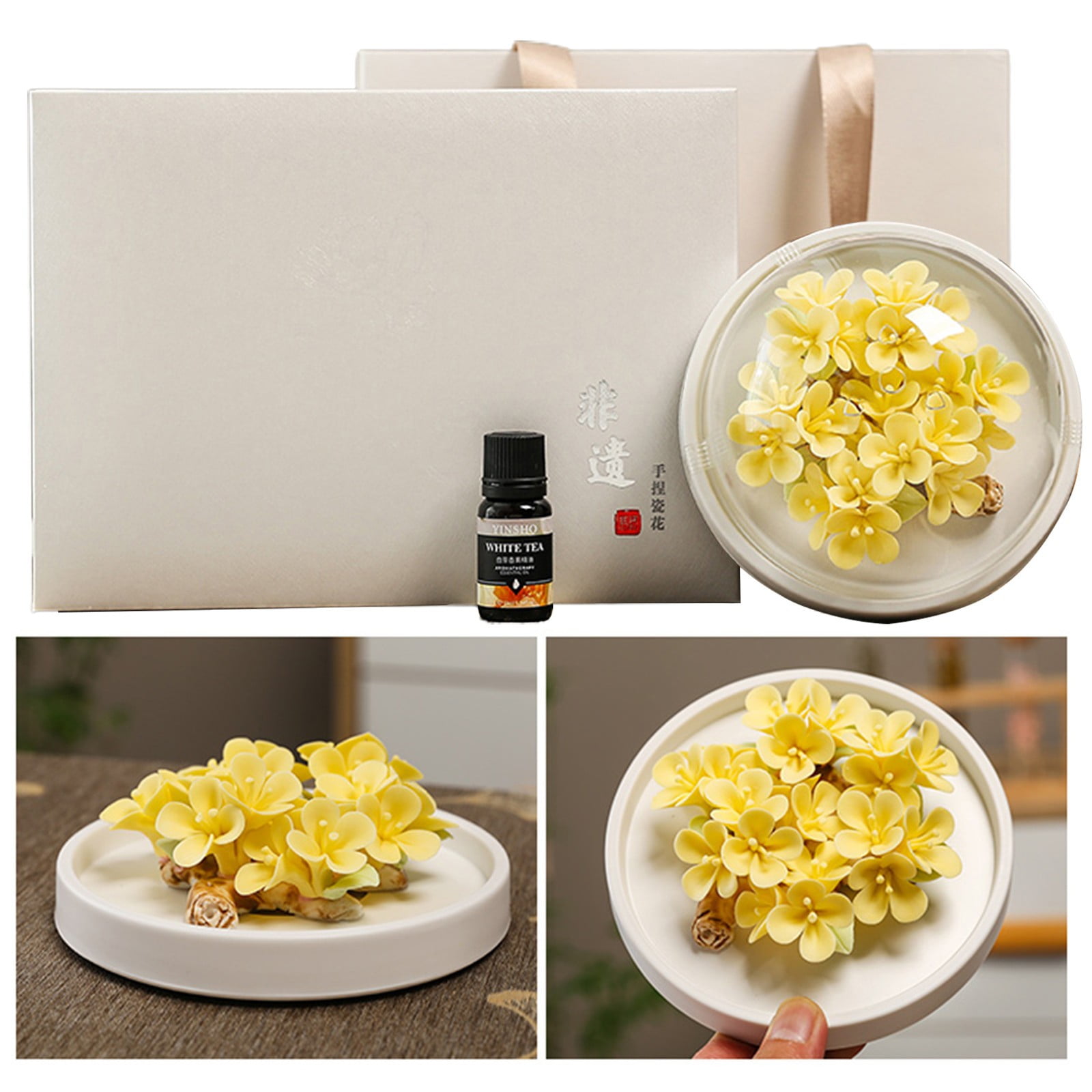 Intangible Cultural Heritage Porcelain Flower Aromatherapy Diffuser Ha ...