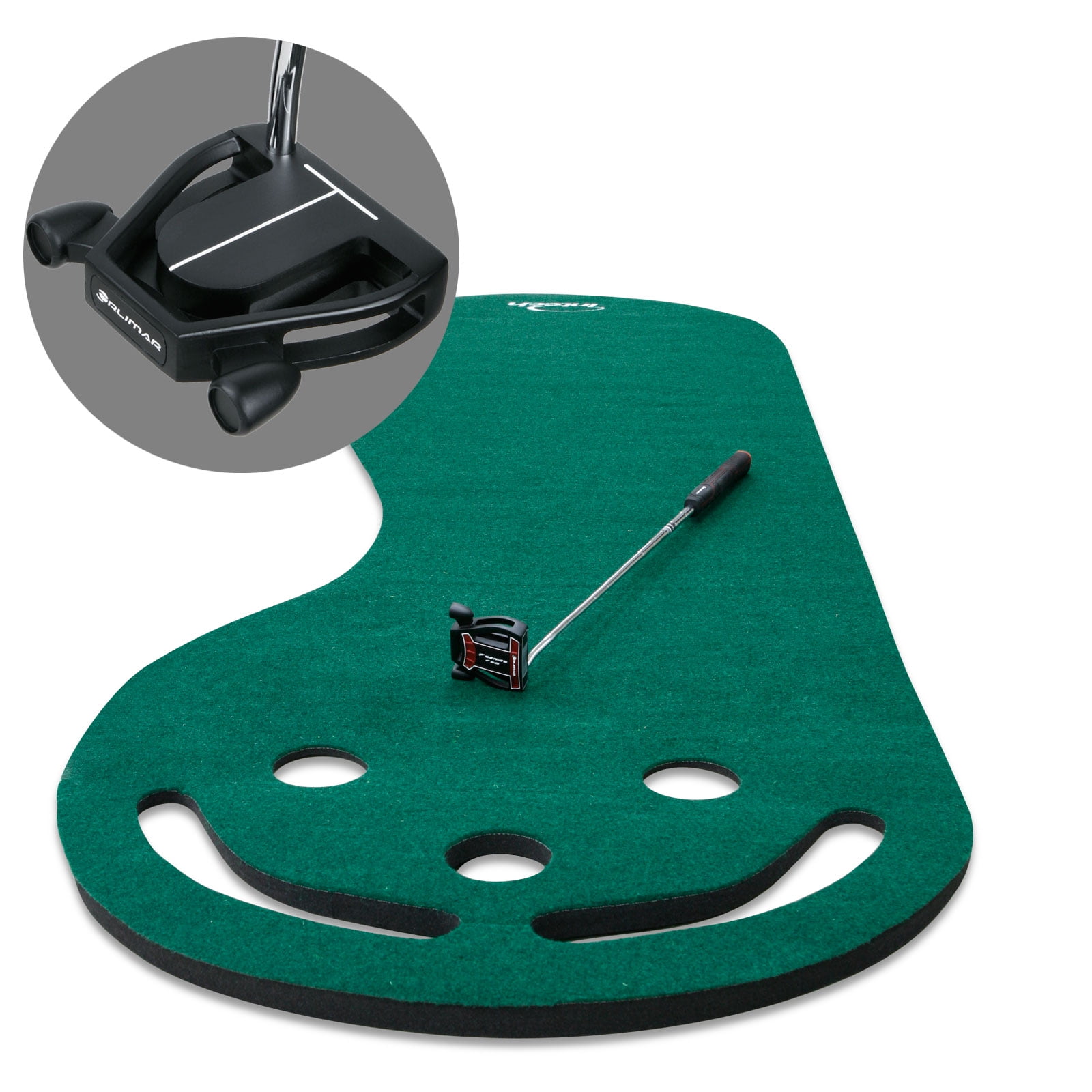 Intech 3 Hole Portable Golf Putting Mat & Orlimar F80 Black/Red RH ...