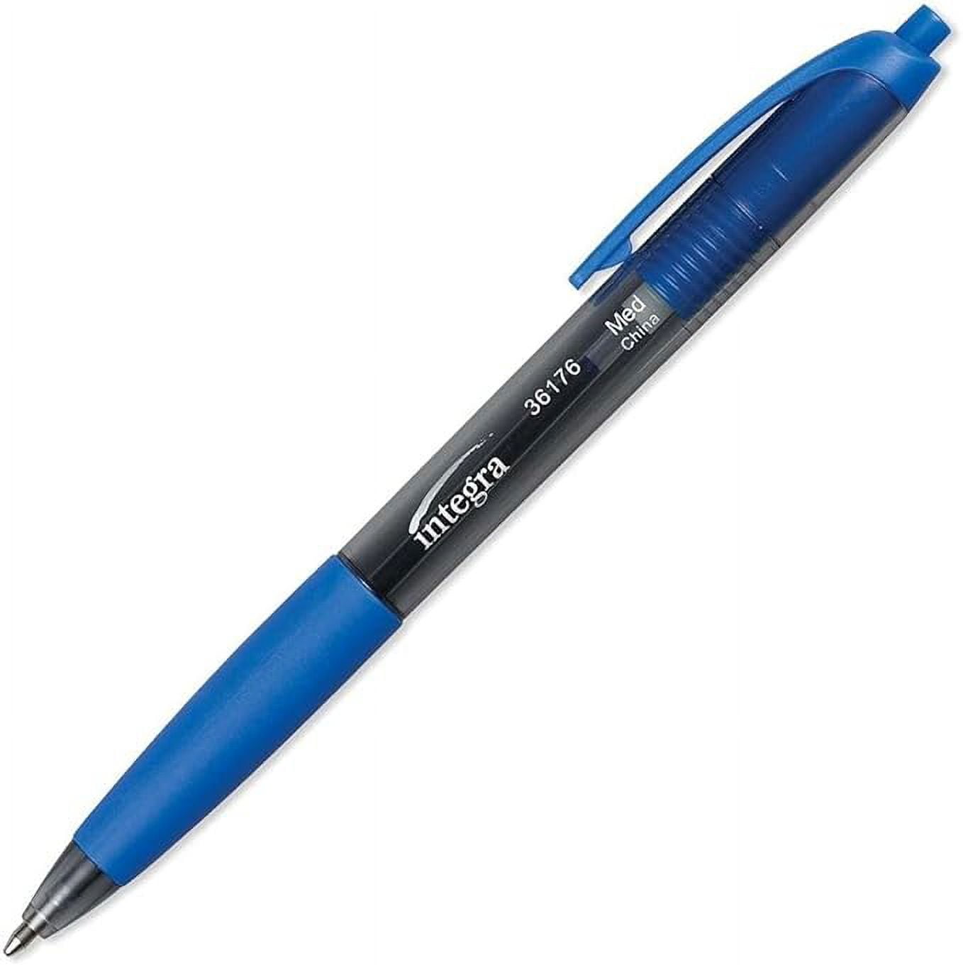 Integra Ballpoint Pen, Retractable, Non-refillable, Med. Pt., Blue ...
