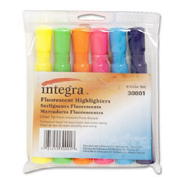 Integra Desk Highlighter- Chisel Tip- 6-ST- Assorted - Walmart.com