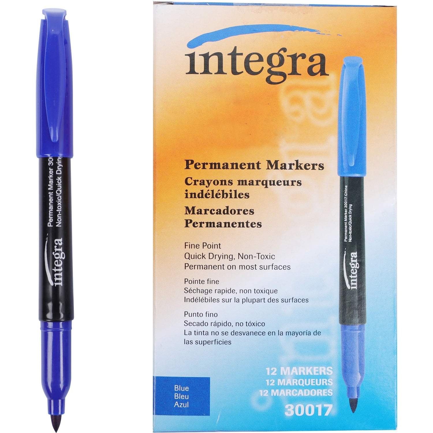 Integra, ITA30017, Permanent Fine Point Markers, 12 / Dozen - Walmart.com