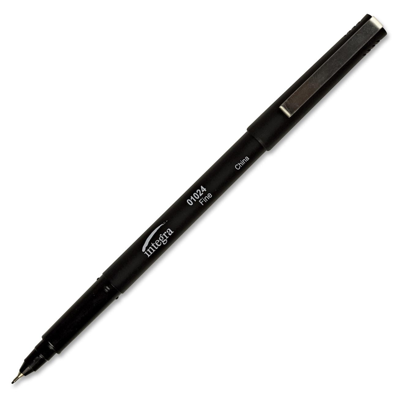 Integra Liquid Ink Pens 1mm Extra-Fine Pt BK Barrel/ Ink 01024 ...