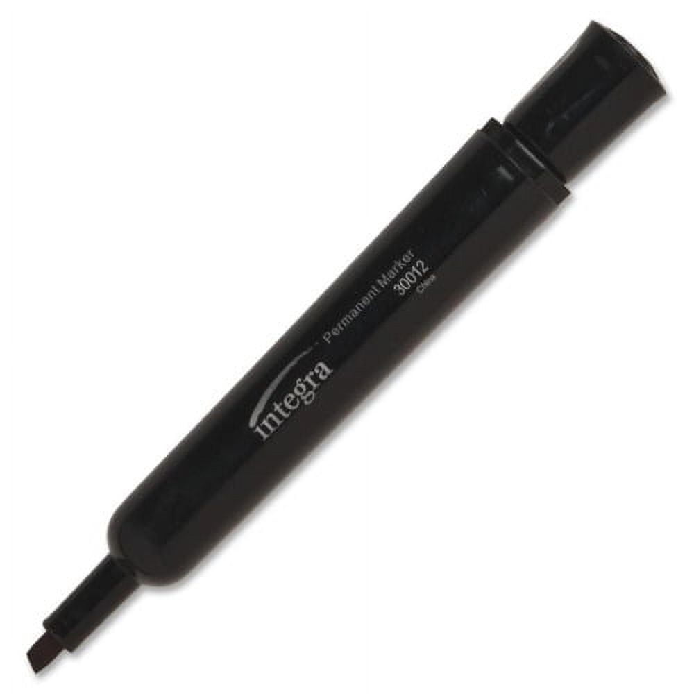 Integra Permanent Chisel Markers Chisel Marker Point Style - Black - 12 ...