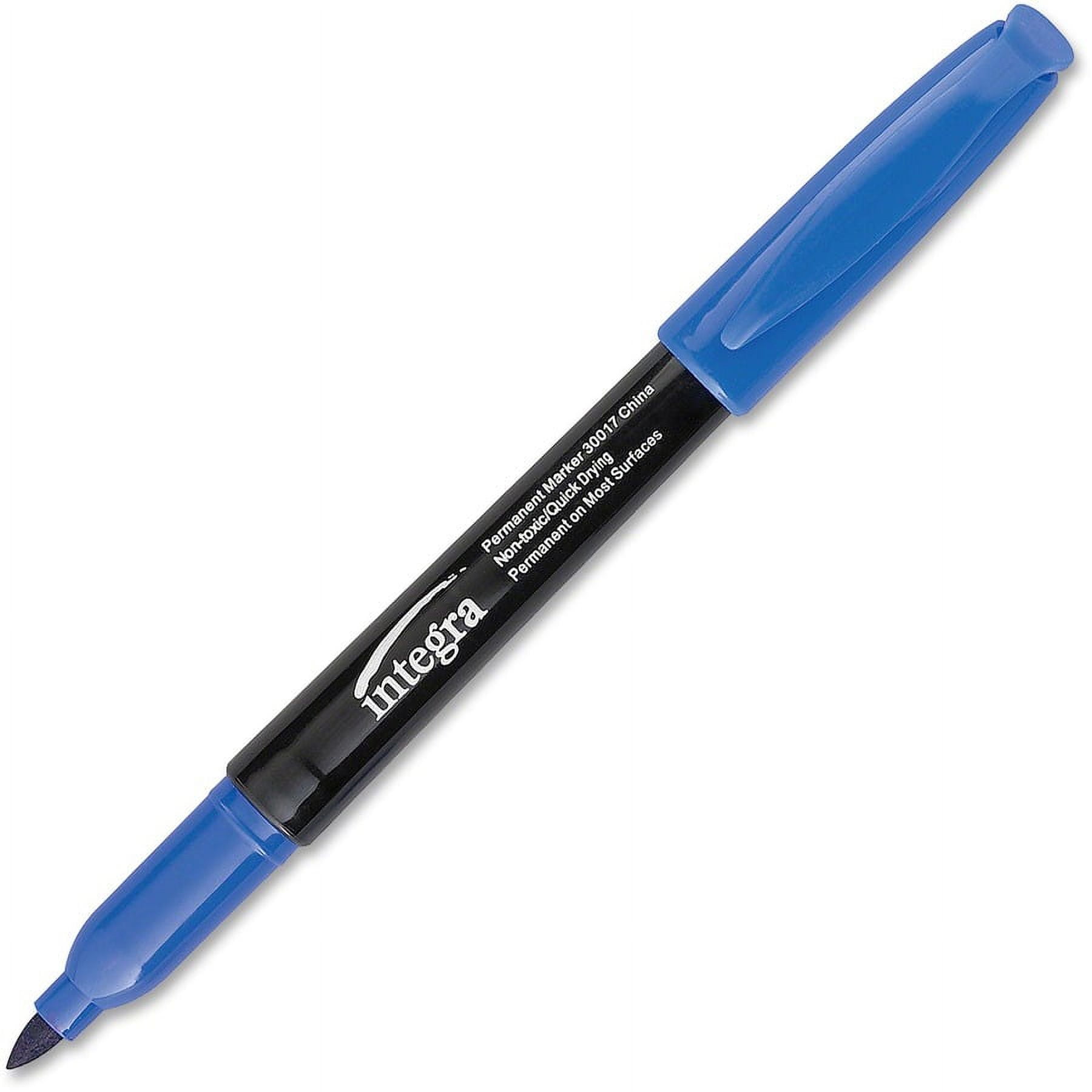 Integra Permanent Fine Point Markers - Fine Marker Point - Blue - 1 ...