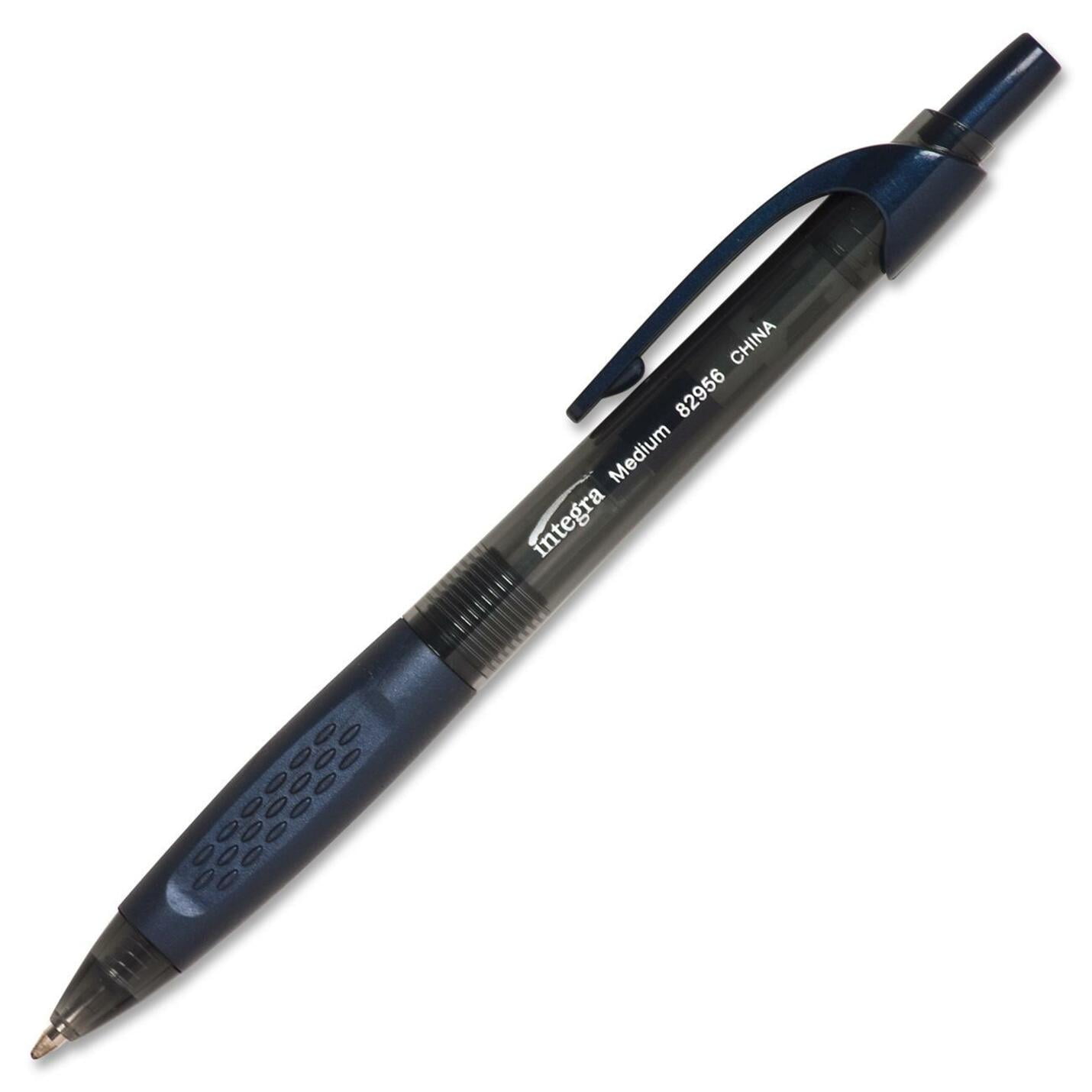 Integra Rubber Grip Med Point Retract Ballpoint Pens - Walmart.com