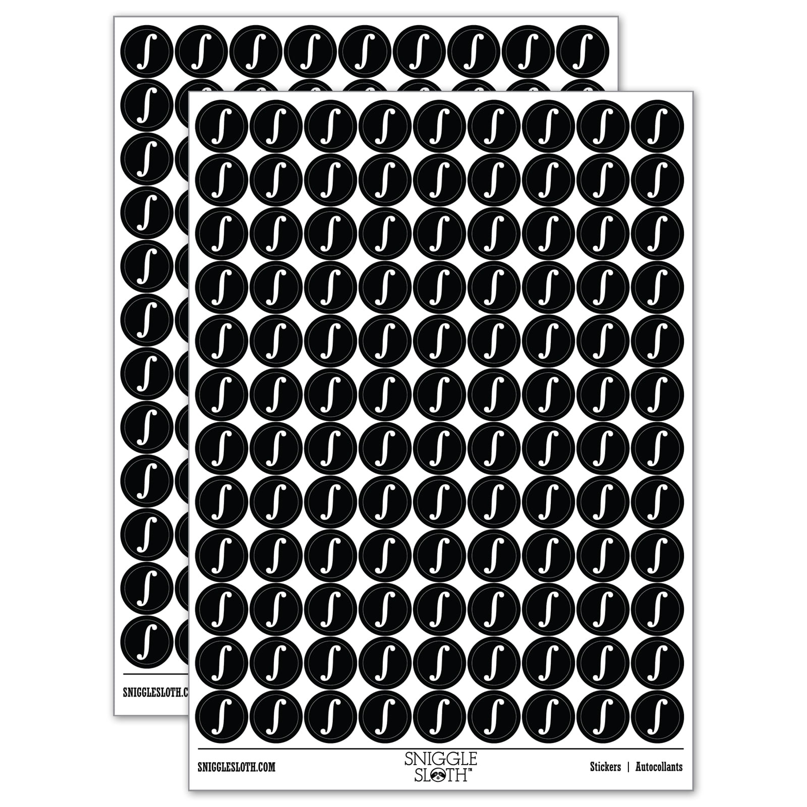 Integral Math Symbol 200+ Round Stickers - Black - Matte Finish - 0.50 ...