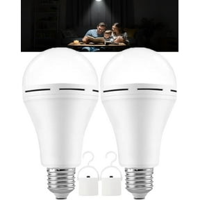 4 Pack Emergency Rechargeable LED Light Bulbs, 15W Battery Backup Bulbs ...