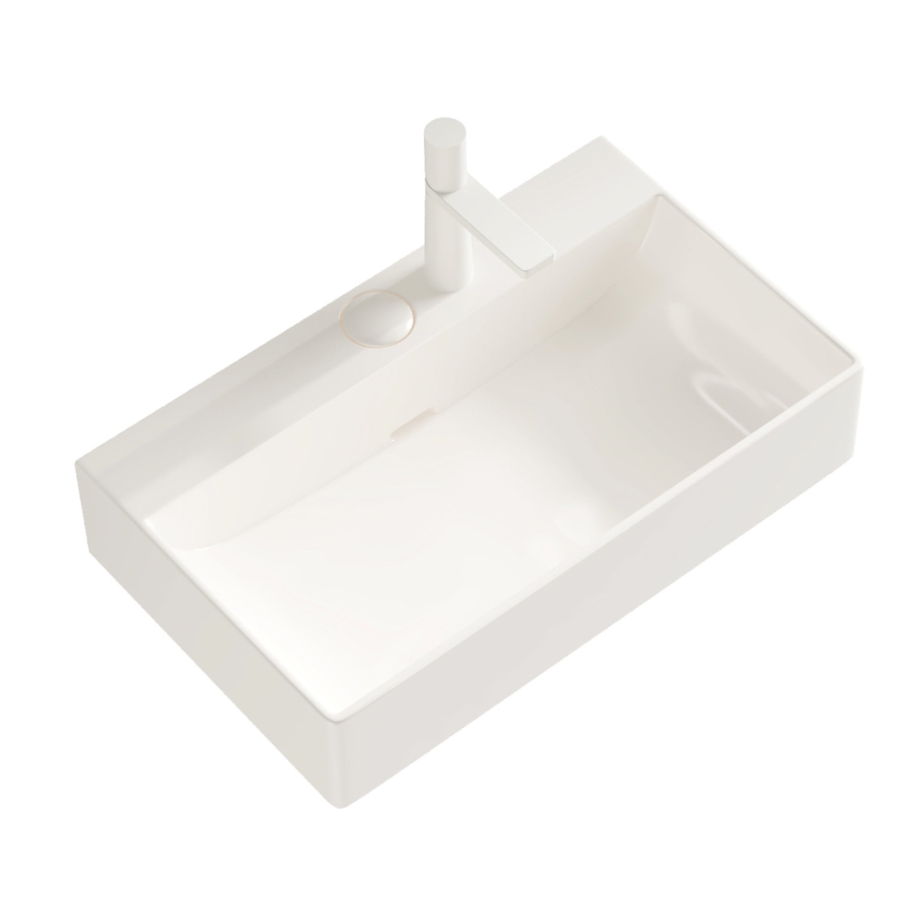 Integrated Ceramic Sink+One - centered Drainer Button”-“Bathroom Water ...