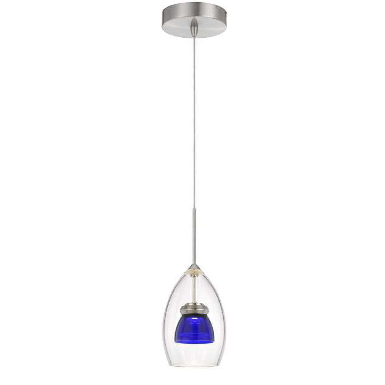 Integrated Dimmable LED Double Glass Mini Pendant Light, Clear Blue ...