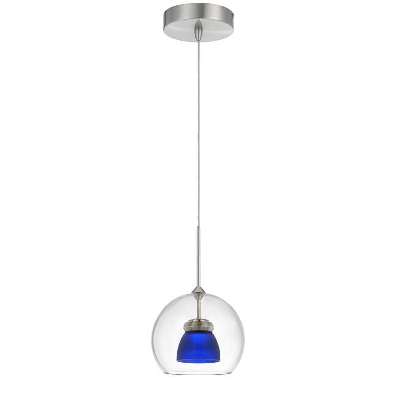 Integrated Dimmable LED Double Glass Mini Pendant Light, Frosted Blue ...