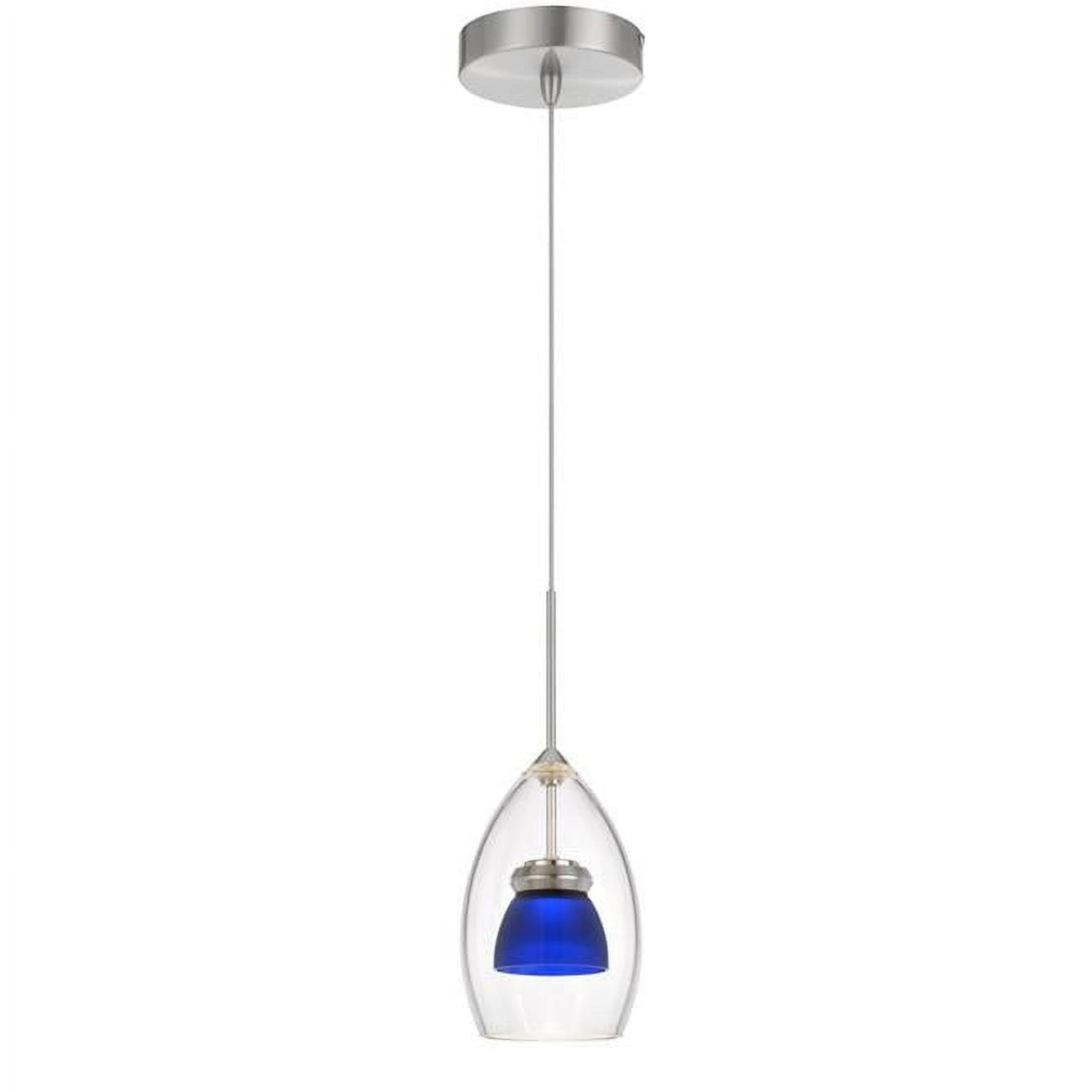 Integrated Dimmable LED Double Glass Mini Pendant Light, Frosted Blue ...
