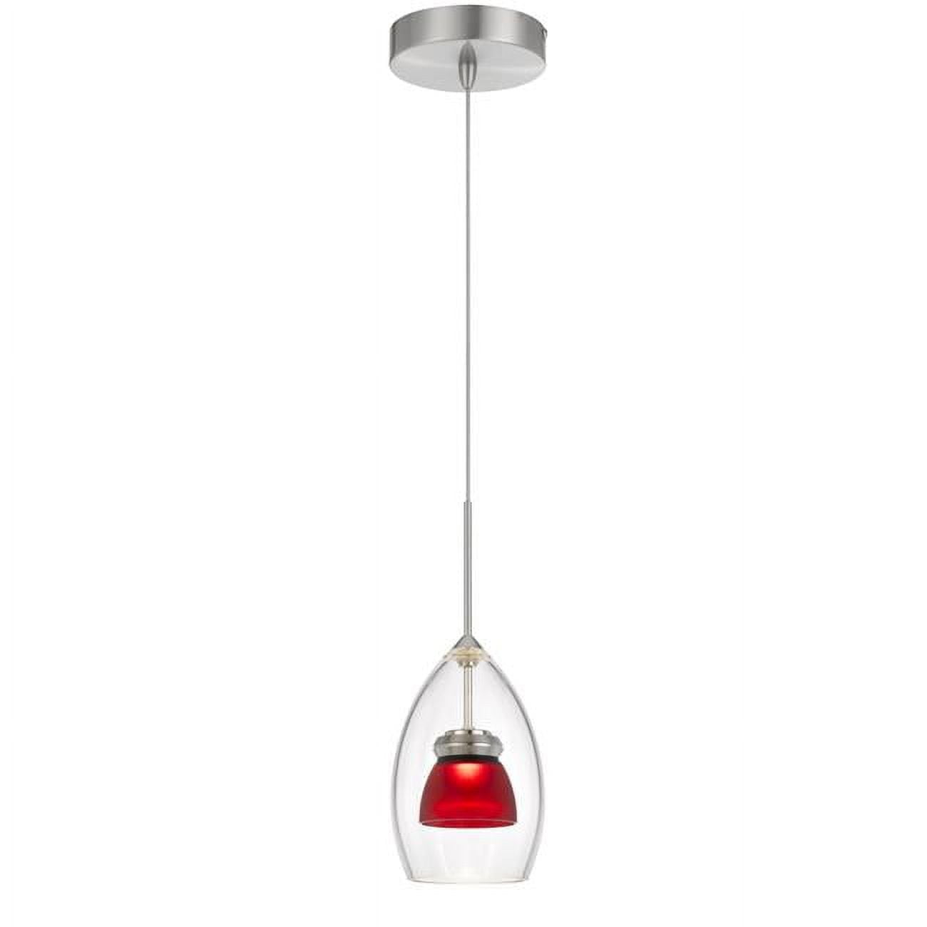 Integrated Dimmable LED Double Glass Mini Pendant Light, Frosted Red ...