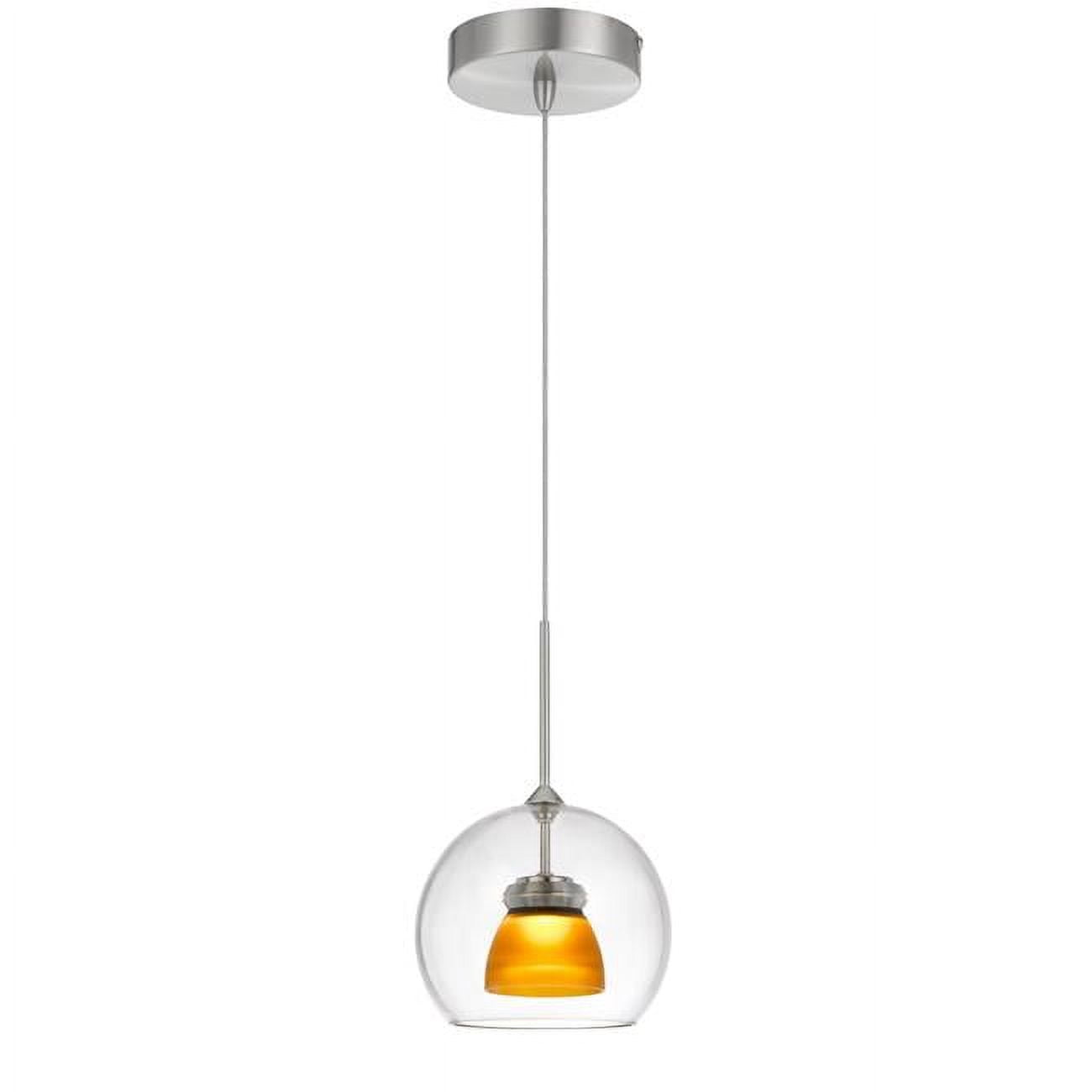 Integrated Dimmable LED Double Glass Mini Pendant Light, Frosted Yellow ...