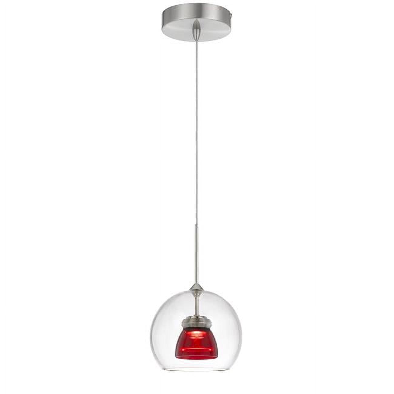 Integrated Dimmable LED Double Glass Mini Pendant Light, Red Clear - 6W ...