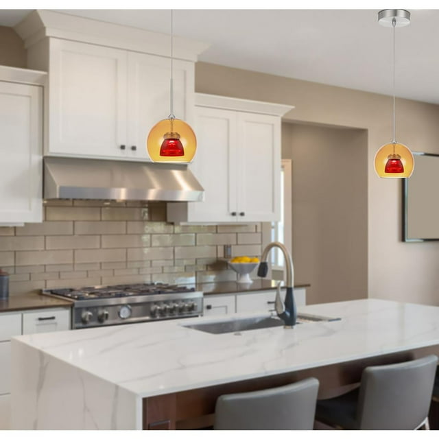 Integrated Dimmable Led Double Glass Mini Pendant Light. 6W, 450 Lumen ...