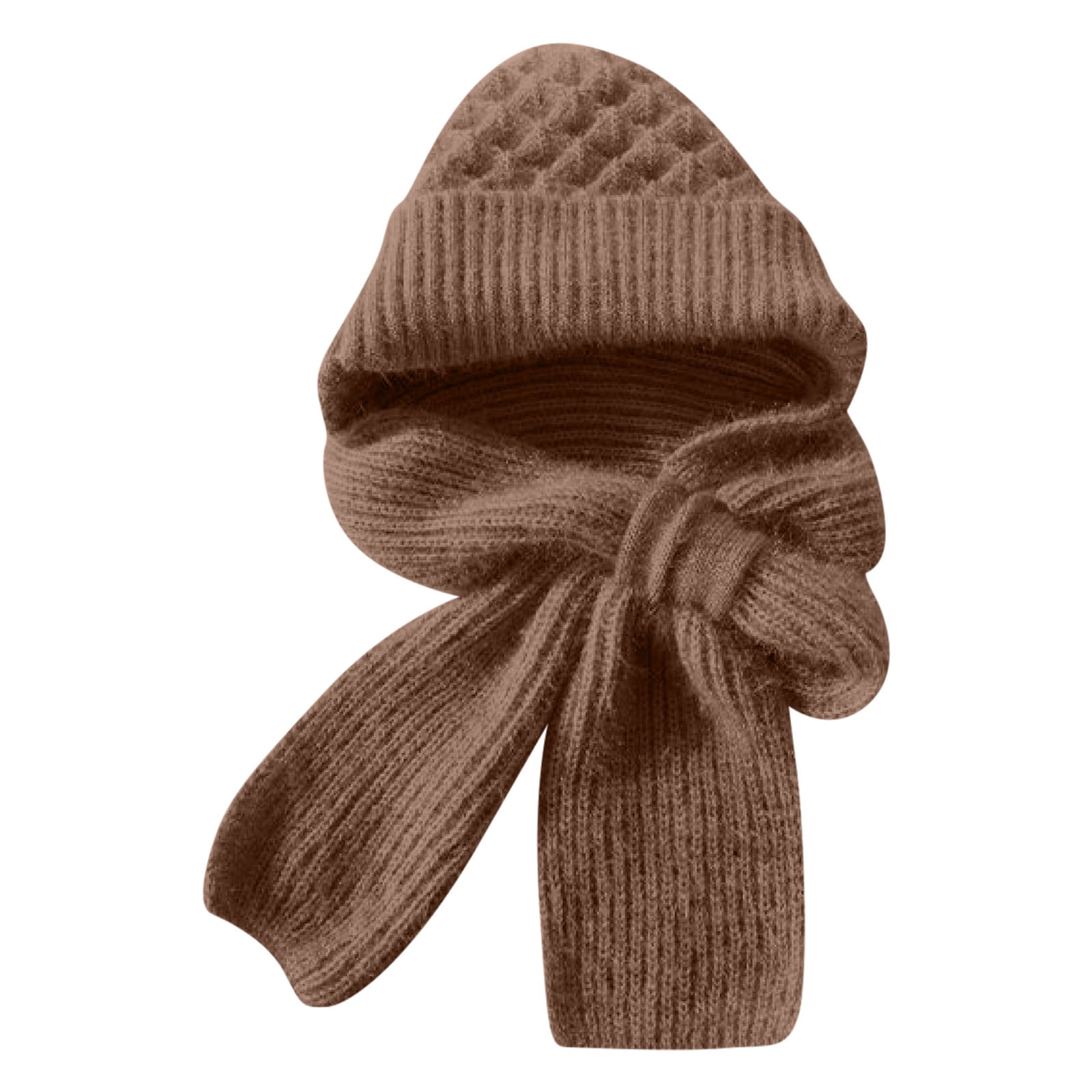 Integrated Ear Windproof Cap Scarf Winter Warm Knitted Hat Scarf ...