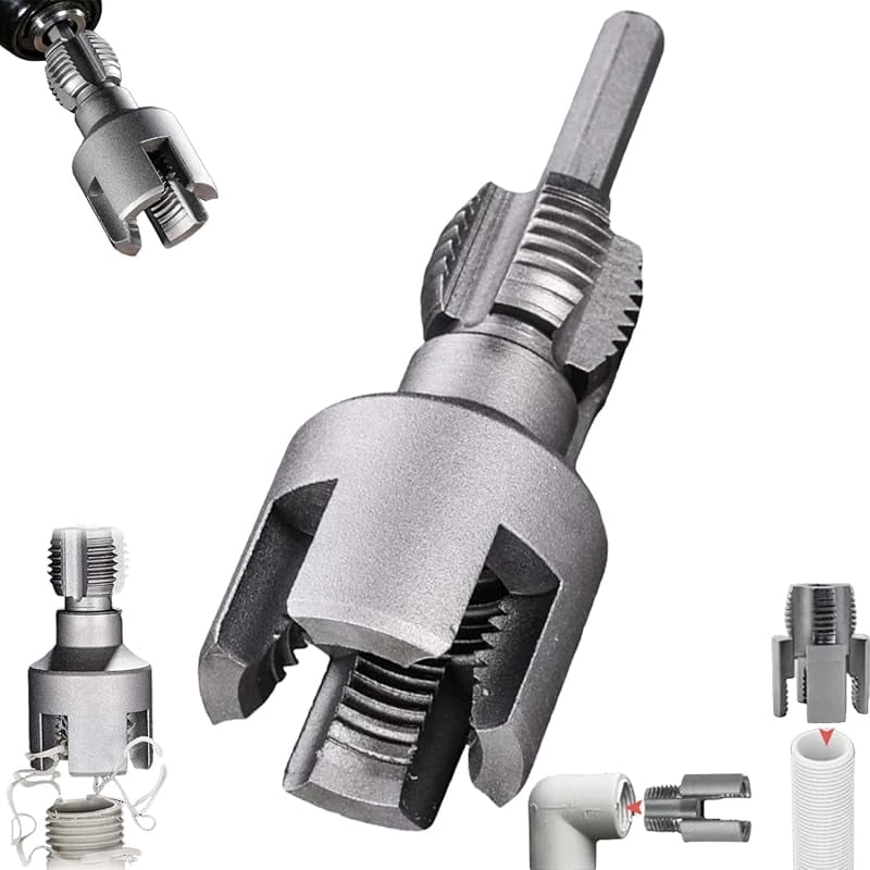 Integrated Internal & External Pipe Threading Tool, 1/2'' 3/4'' 1'' Dies, Dual-Function Pipe ...