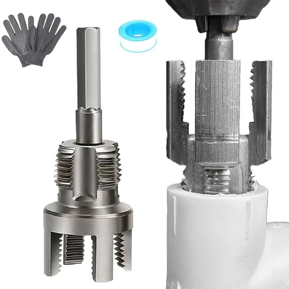 Integrated Internal & External Pipe Threading Tool, 1/2" & 3/4" & 1 ...