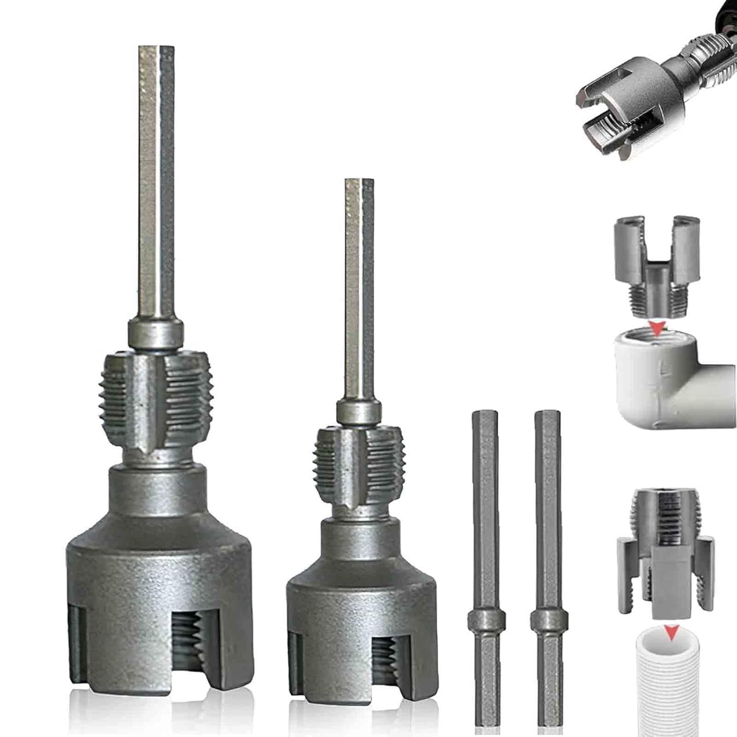 Integrated Internal & External Pipe Threading Tool,1/2'' and 3/4'' Water Pipe Internal and ...