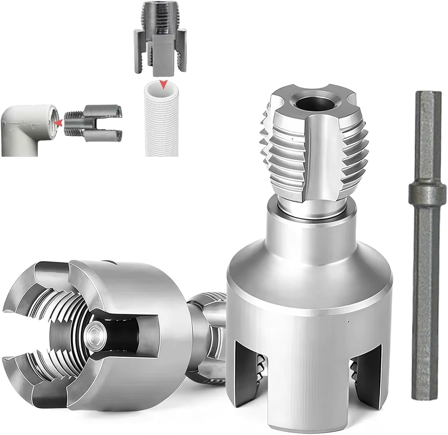 Integrated Internal & External Pipe Threading Tool, 2025 Upgraded Pvc Pipe Threader Kit, Pvc ...