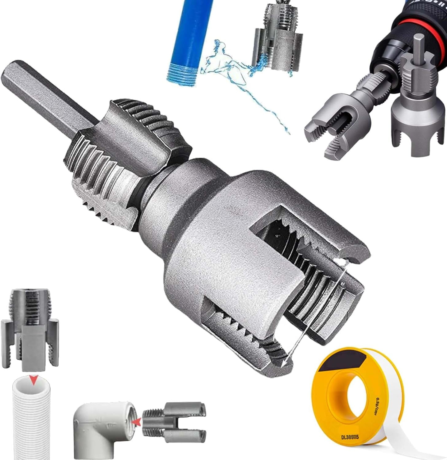 Integrated Internal & External Pipe Threading Tool, Dual-Function Pipe ...