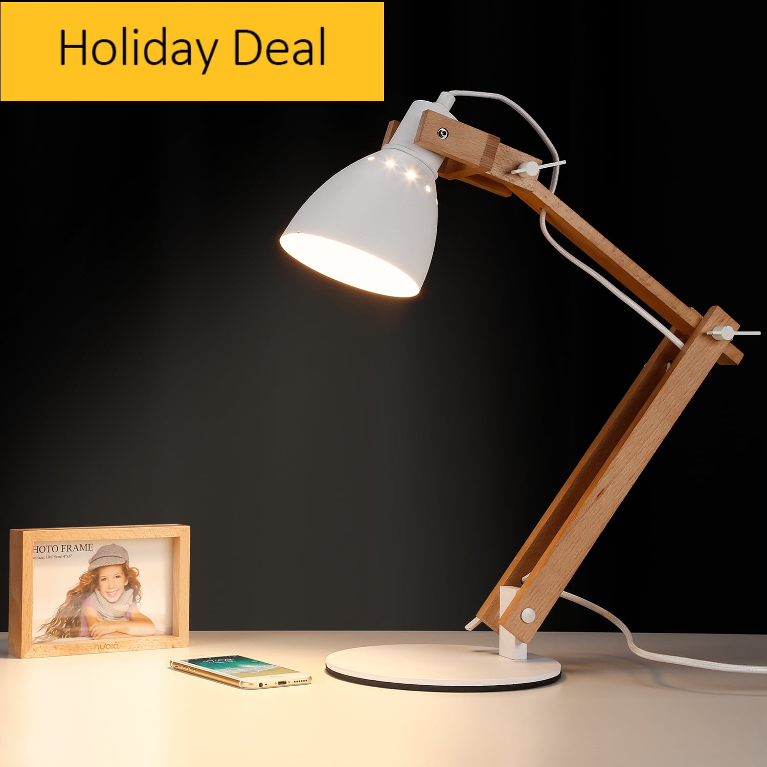 Integrated LED Desk Lamp, Dimmable Office Lamp with Adjustable Arm, for ...