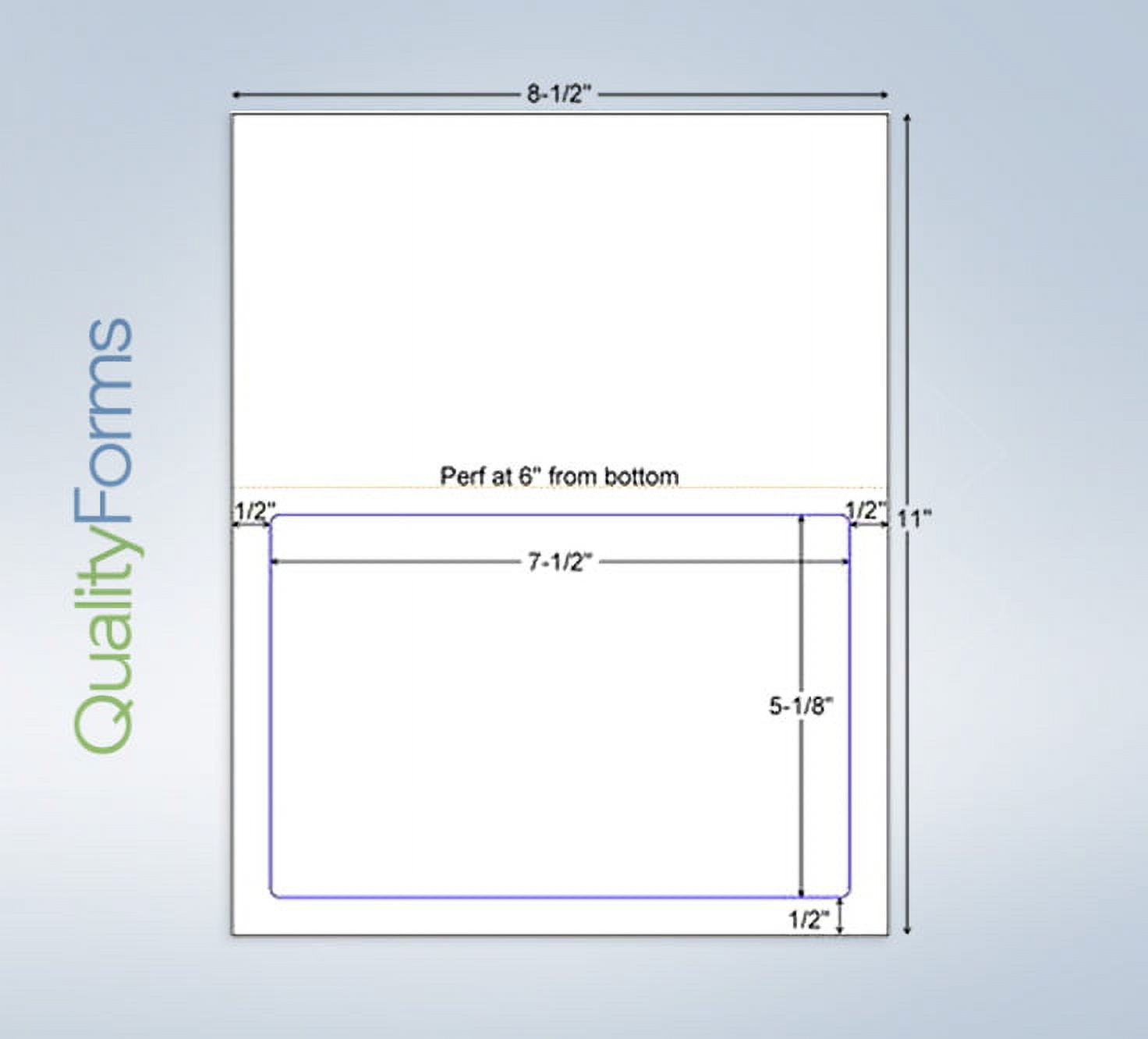 Integrated Label Form, 1 Label 7-1/2 x 5-1/8" with 1 Horiz. Perf. (Pack ...