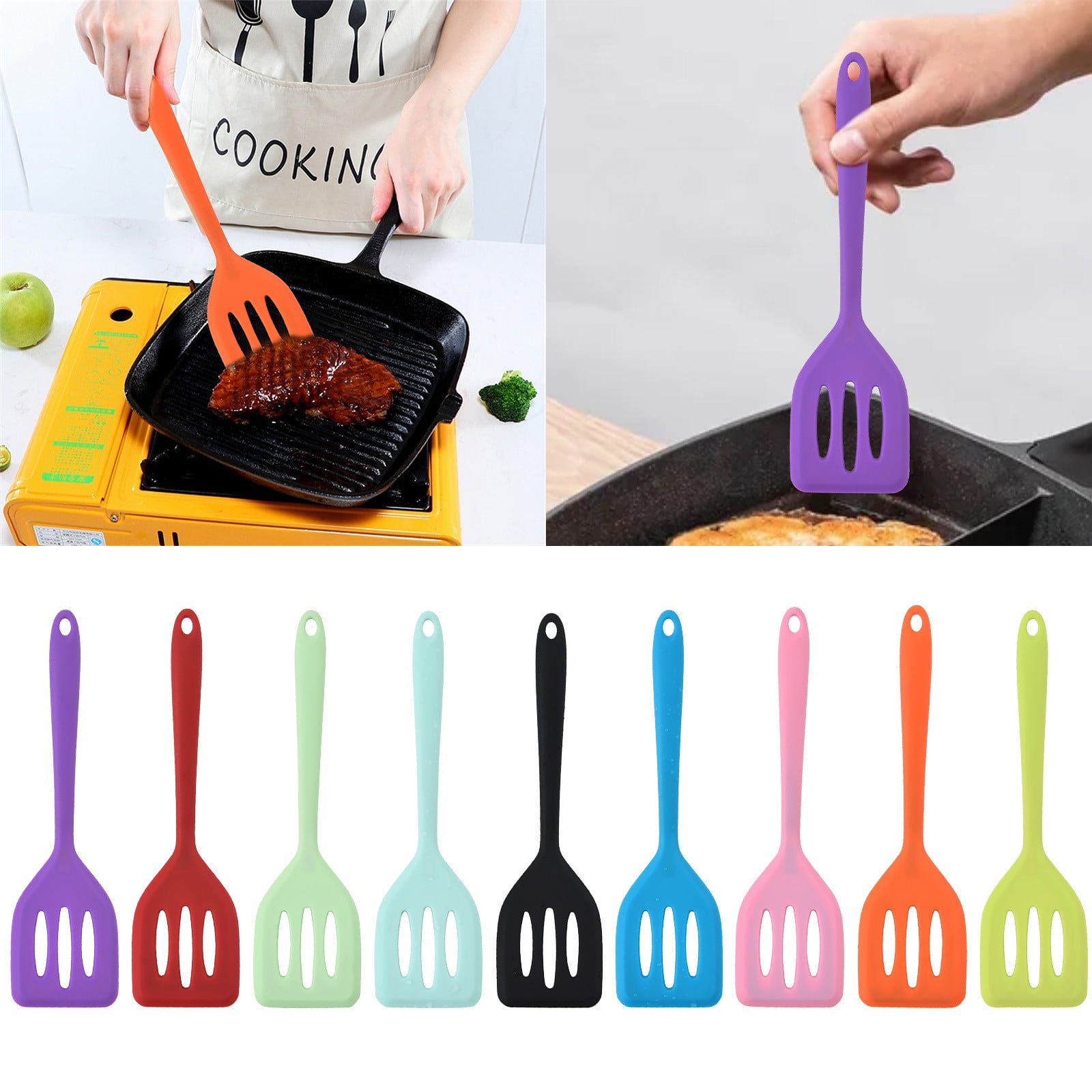 Integrated Small Silicone Spatula, Cooking Steak Frying Spatula ...