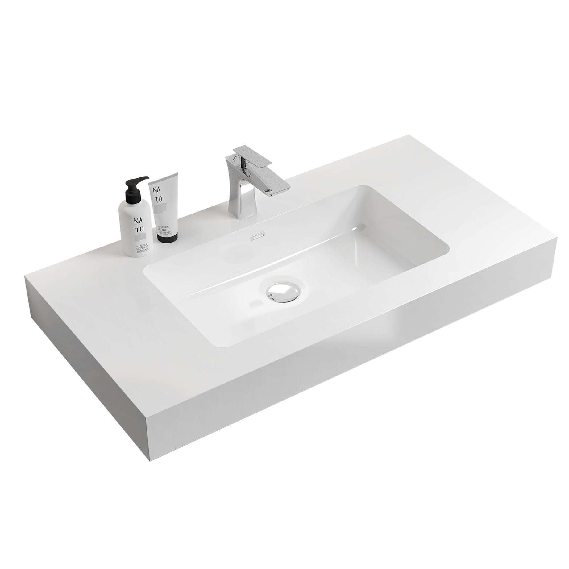 Integrated Solid Surface Basin in Bathroom | Modern and Cohesive Design ...
