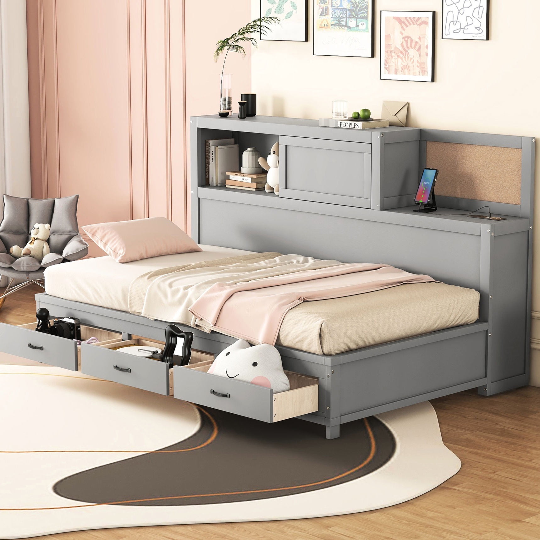 Integrated USB Ports and Storage Drawers - Daybed for a Connected and ...