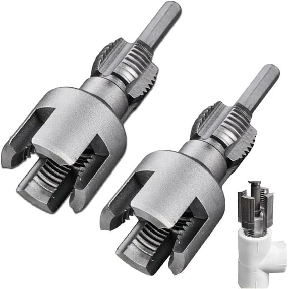 Integrated internal and external pipe threading tool, 1/2 inch and 3/4 ...