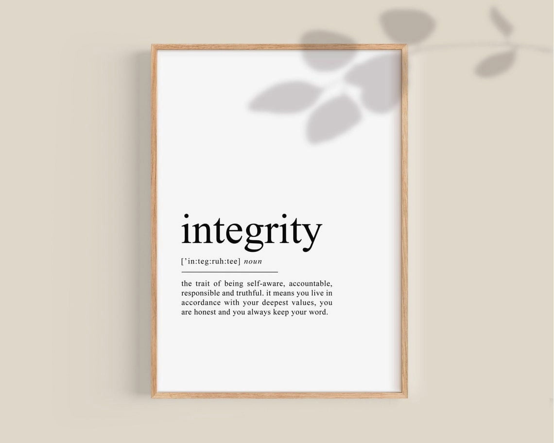Integrity Definition Office Classroom Art, Unframed Canvas Size 8x12 ...