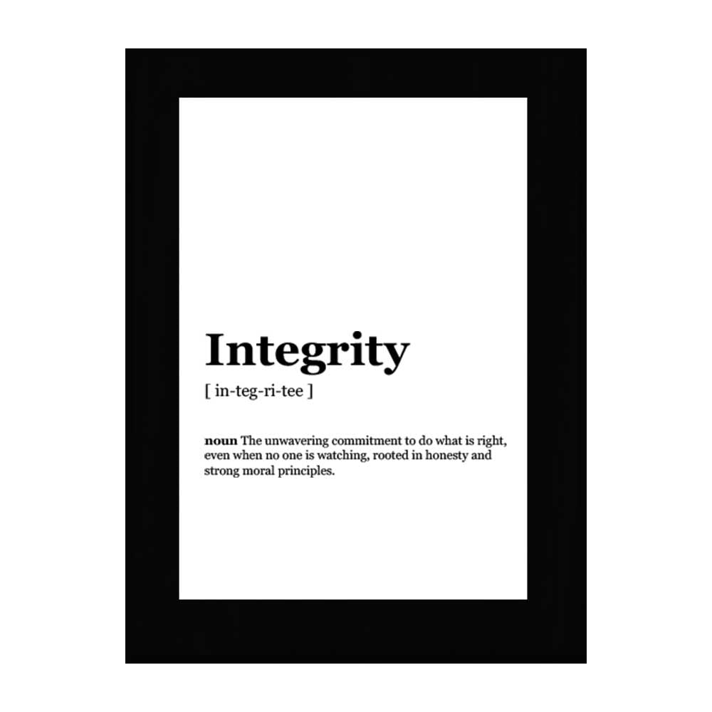 Integrity Dictionary Definition, Black Frame 7x5 Decorative Wall Plaque ...