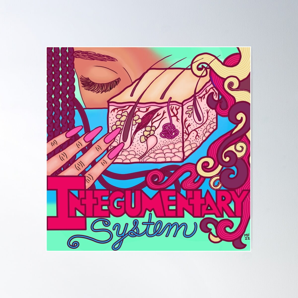 Integumentary System Poster Wall Art, Modern Wall Decor For Living Room ...