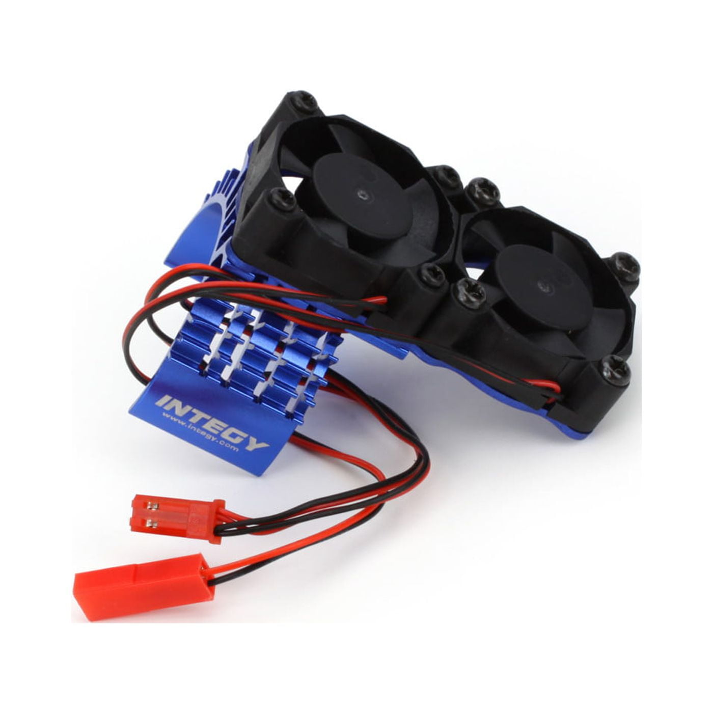 Integy RC Hobby T8534BLUE Motor Heatsink + Twin Cooling Fan for Traxxas ...