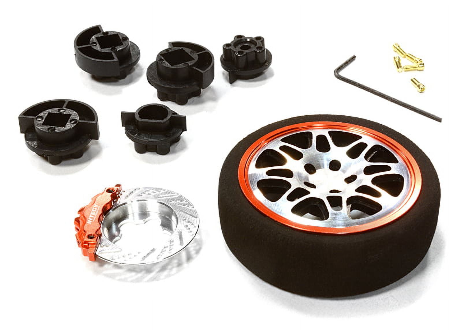 Integy RC Toy Model Hop-ups C26403BLACKRED Dual 8 Spoke Steering Wheel ...