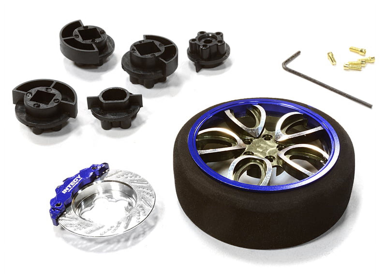 Integy RC Toy Model Hop-ups C26404GUNBLUE V10 Spoke Steering Wheel Set ...