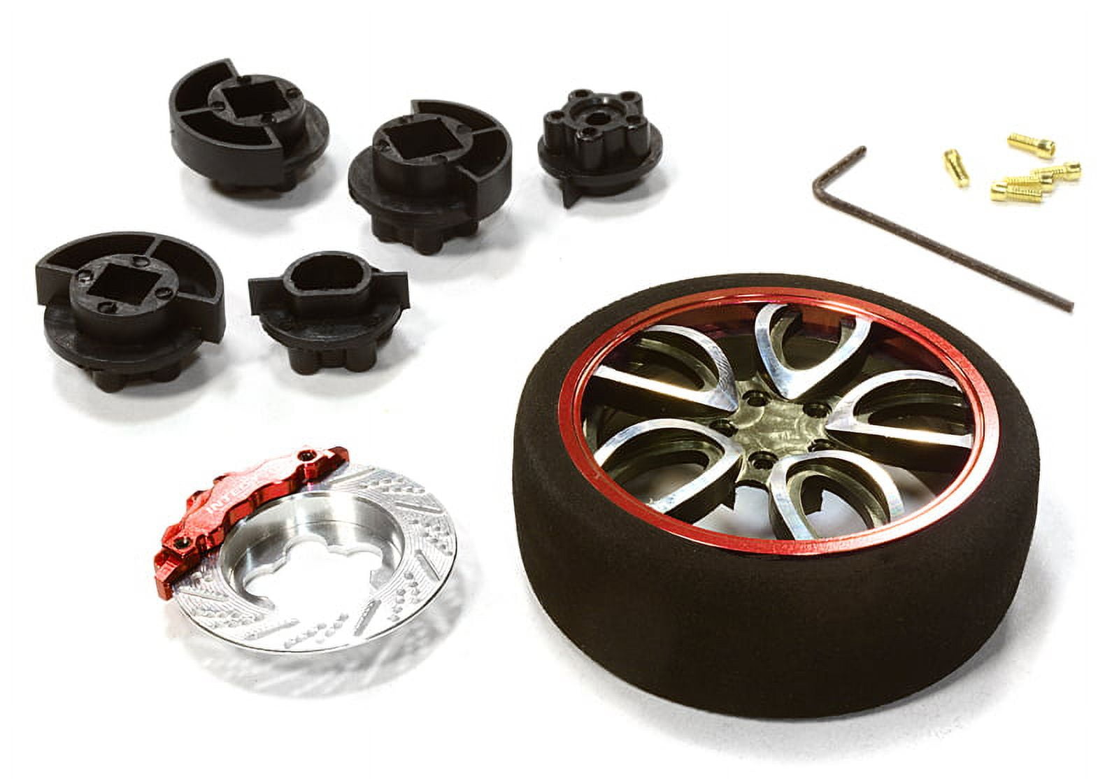 Integy RC Toy Model Hop-ups C26404GUNRED V10 Spoke Steering Wheel Set ...