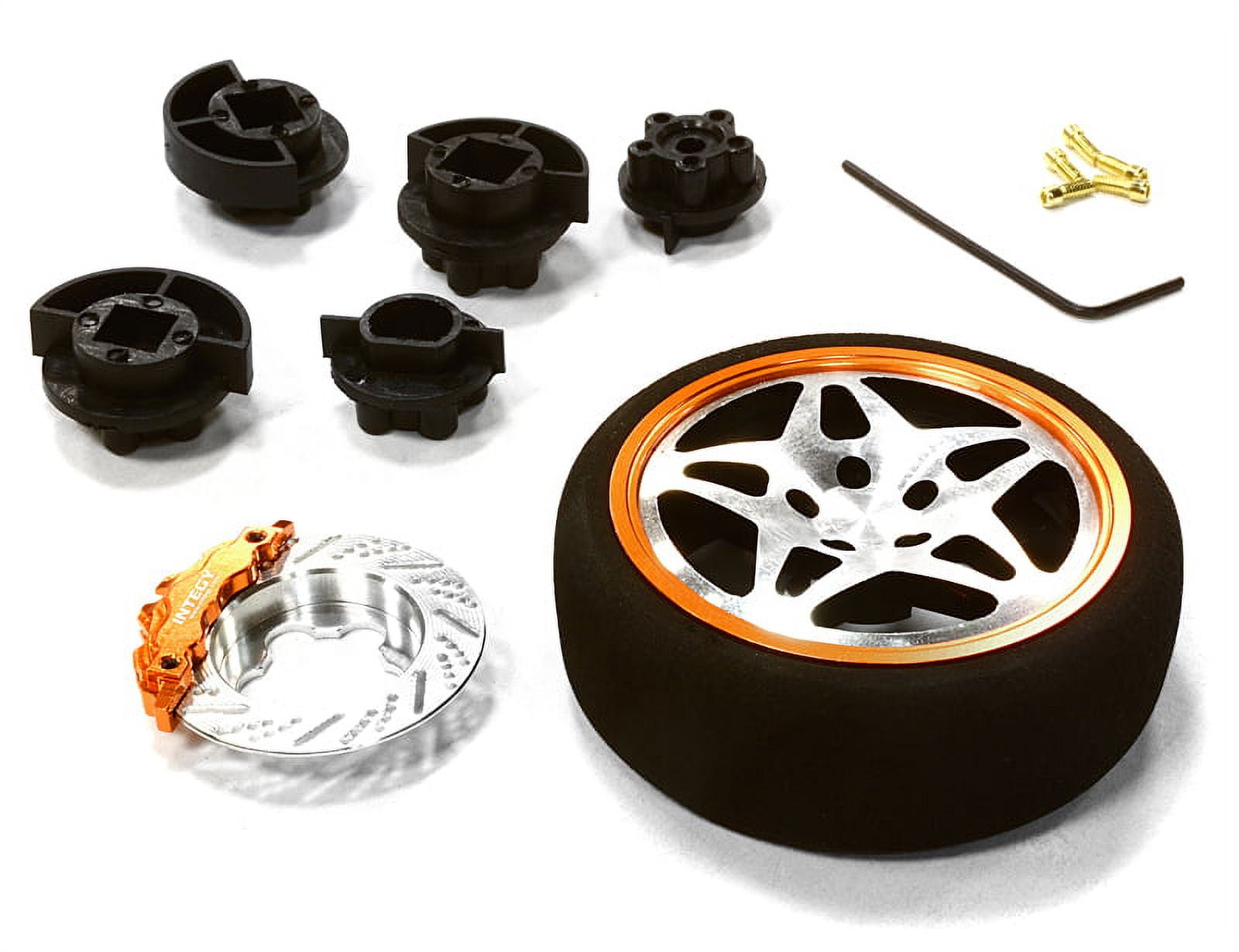 Integy RC Toy Model Hop-ups C26406BLACKORANGE Dual 5 Spoke Steering ...