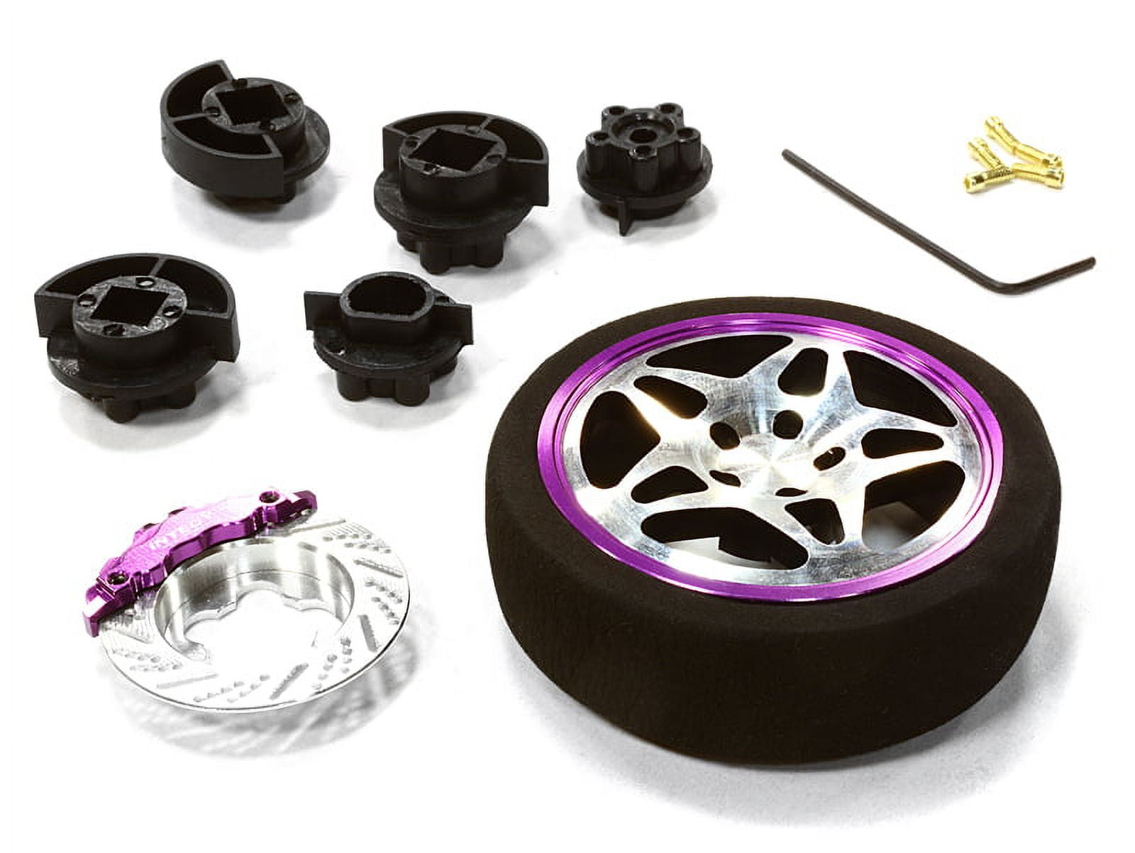 Integy RC Toy Model Hop-ups C26406BLACKPURPLE Dual 5 Spoke Steering ...