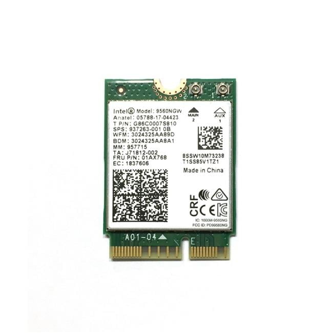 Intel Wireless-AC 9560 2230, 2x2 AC+BT Gigabit, No vPro, 2 x 2 in. Size ...